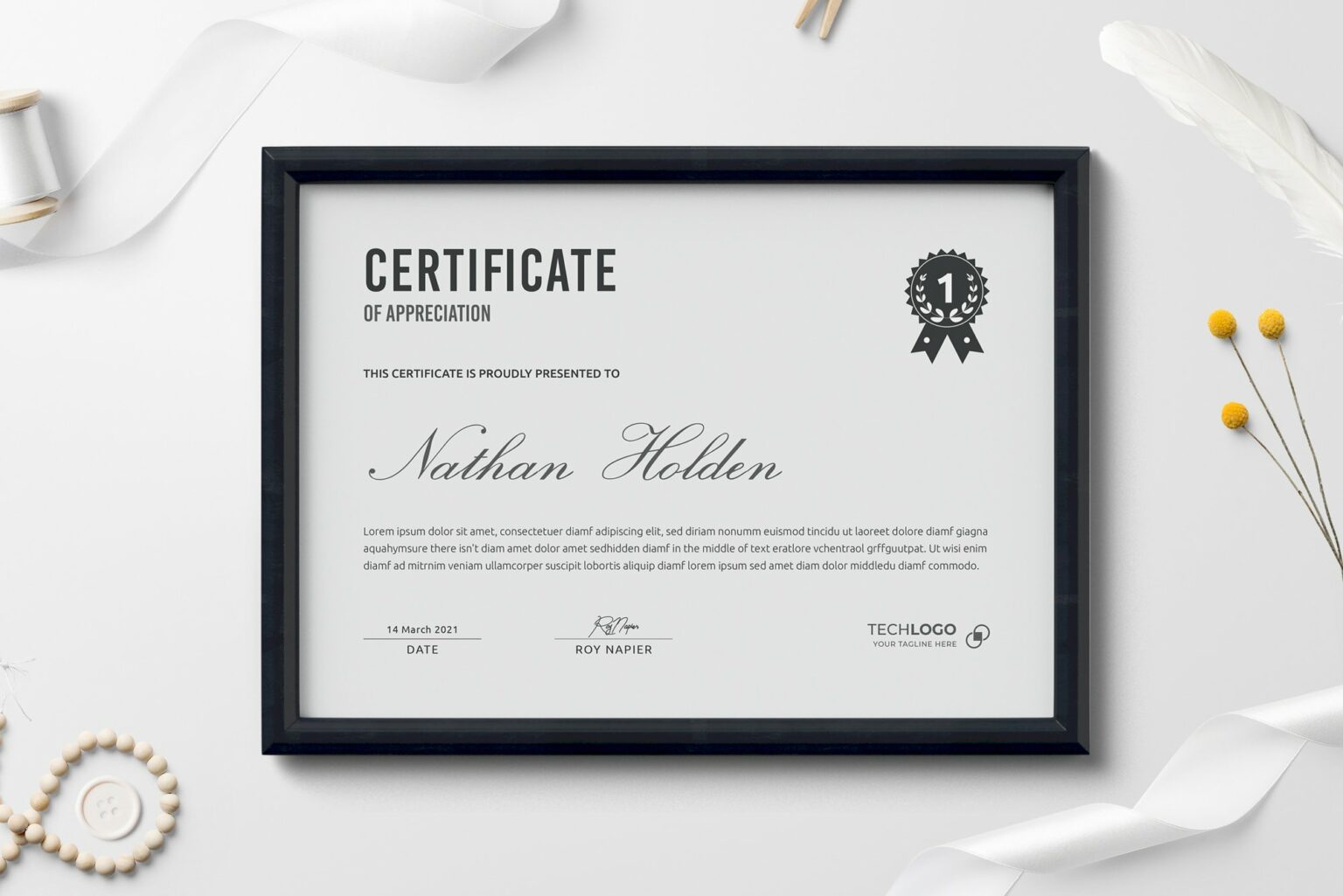 Clean Certificate Template – MasterBundles