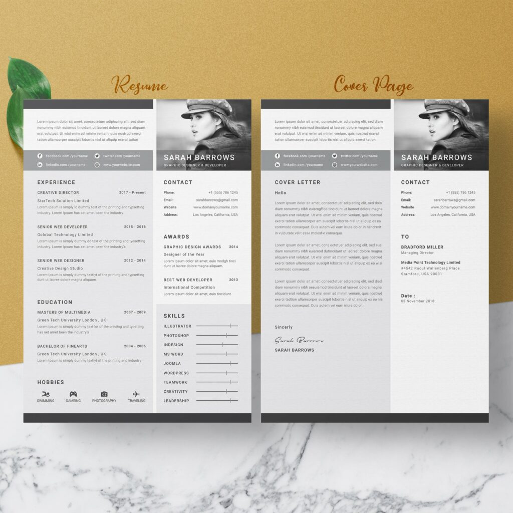 Modern Resume Template / CV – MasterBundles
