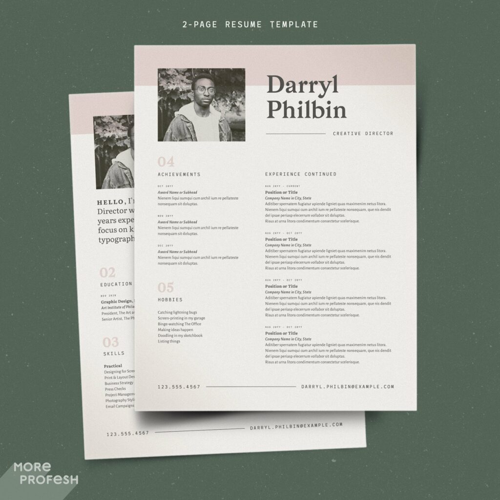 Resume with Picture / CV with Photo – MasterBundles