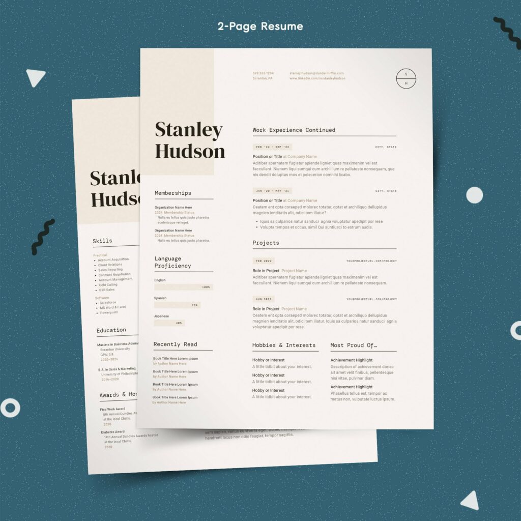 Modern Resume CV Template Design – MasterBundles