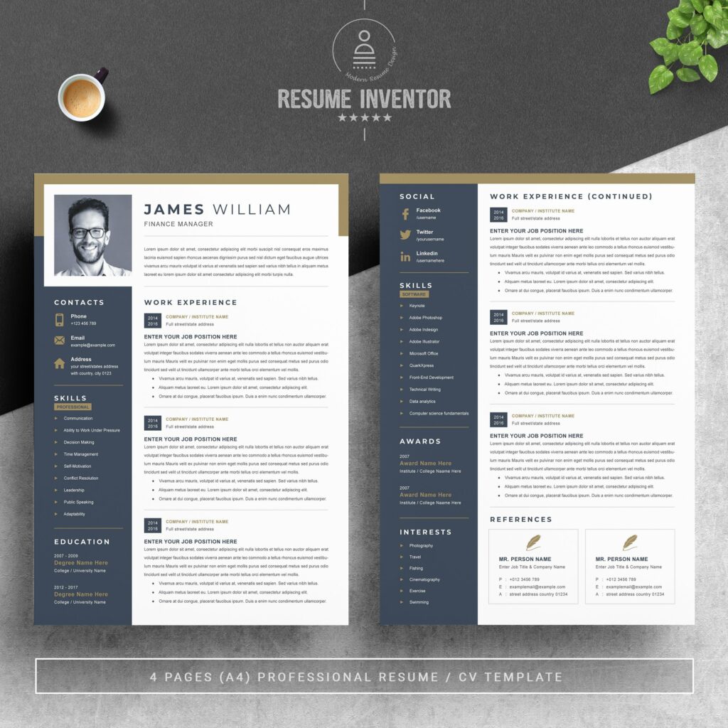 Professional Word Resume Template – MasterBundles