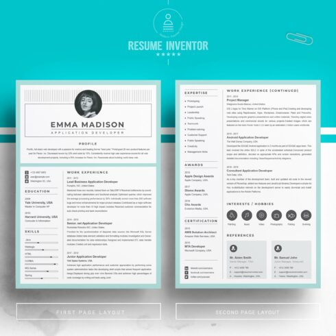 App Developer Resume / CV Template – MasterBundles
