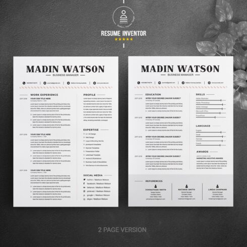 Simple Professional Resume Template – MasterBundles