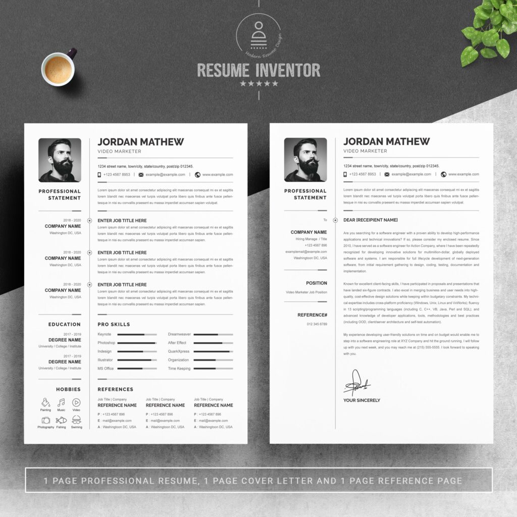 Professional Resume Microsoft Word – MasterBundles