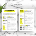 Minimal Yellow Bold Resume Template – MasterBundles