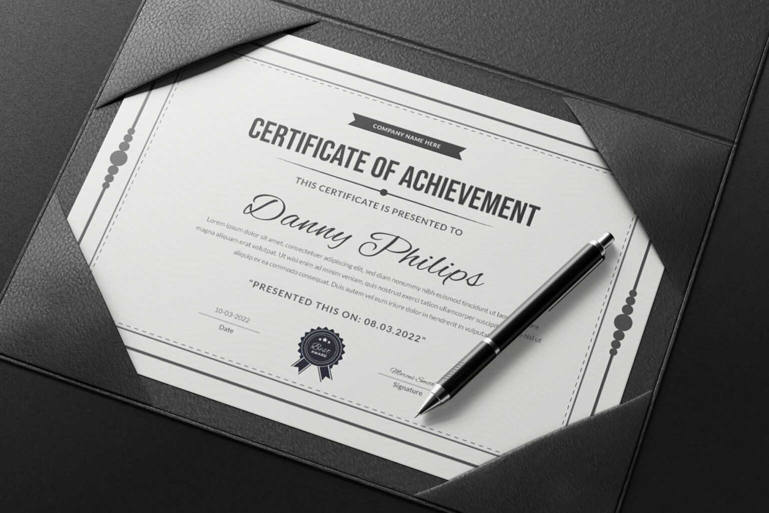 Clean Certificate Template – MasterBundles