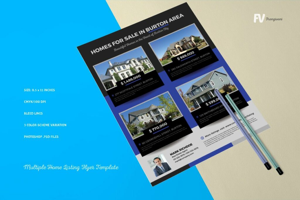 Multiple Home Listing Flyer Template – MasterBundles