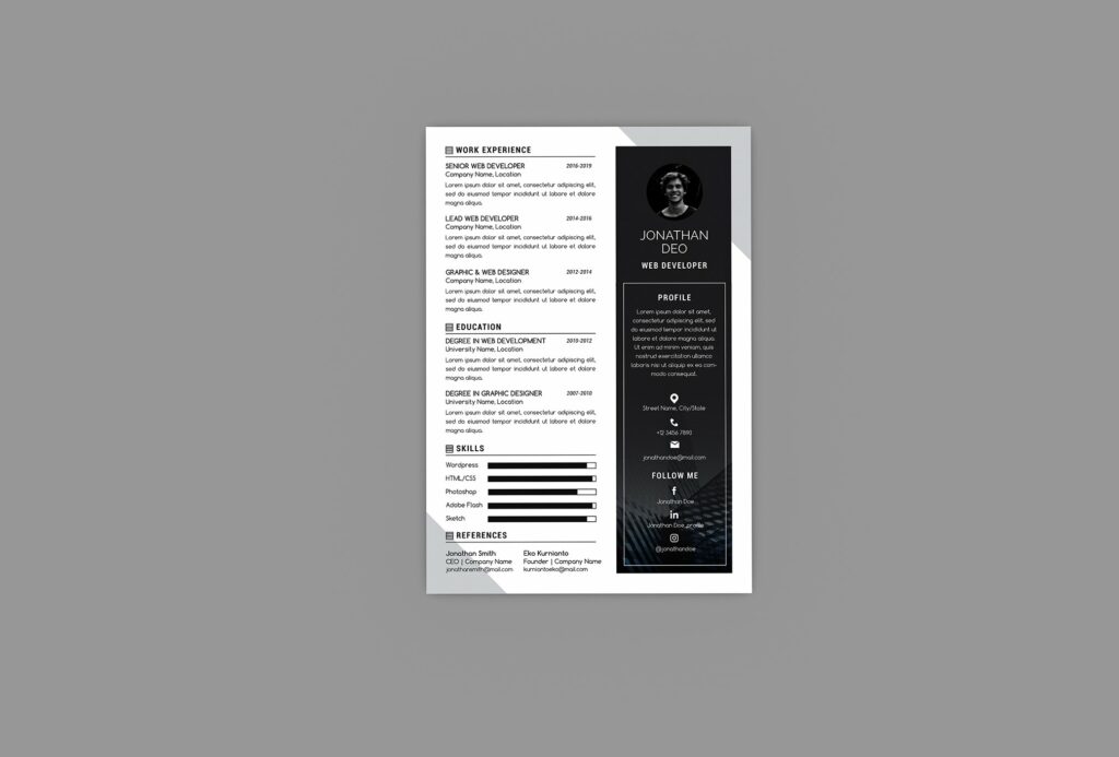 Developer Web Resume Designer – MasterBundles