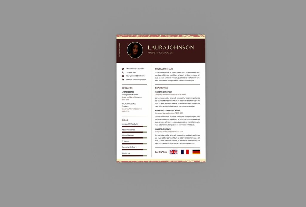 Marketing Laura Resume Designer – MasterBundles