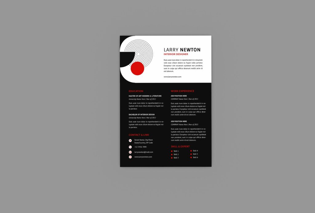 Larry Interior Resume Designer – MasterBundles