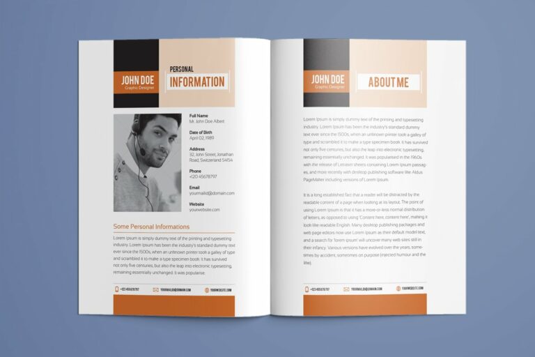 Resume Booklet Template Vol. 01 – MasterBundles