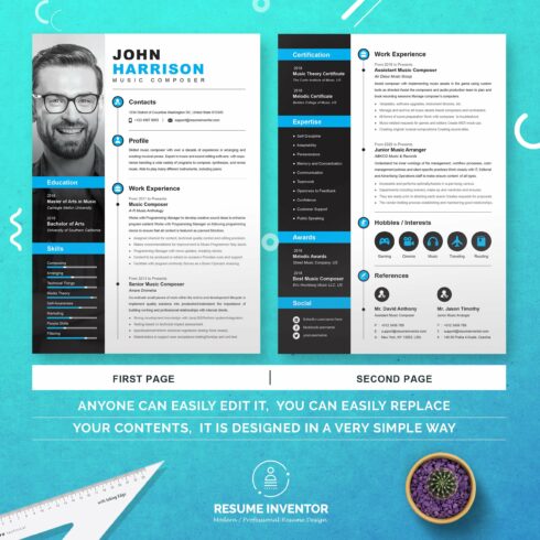 Resume Template for Music Composer – MasterBundles