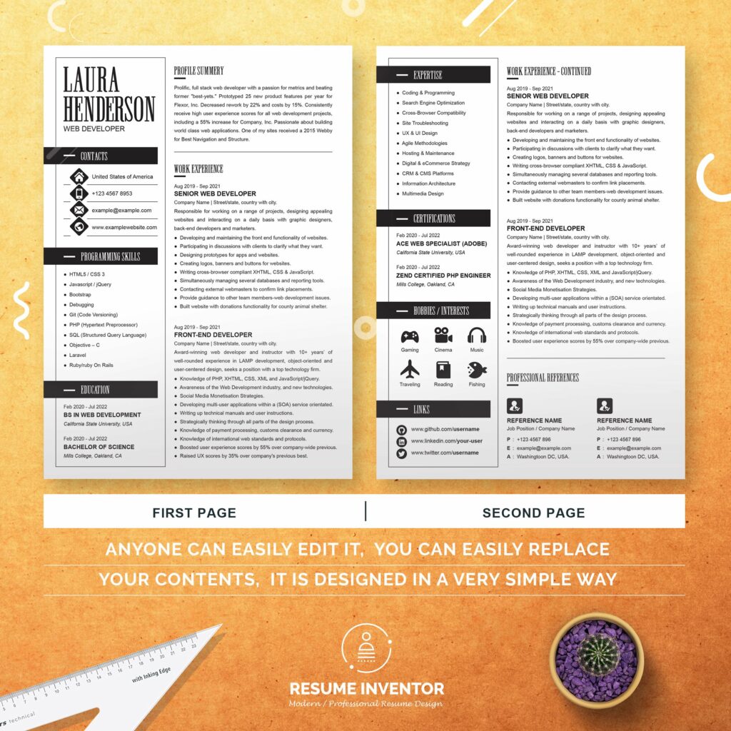 Web Developer Curriculum Vitae – MasterBundles