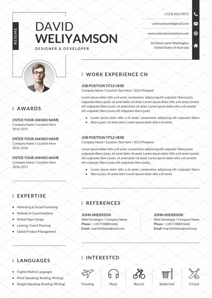 Clean Resume/CV – MasterBundles