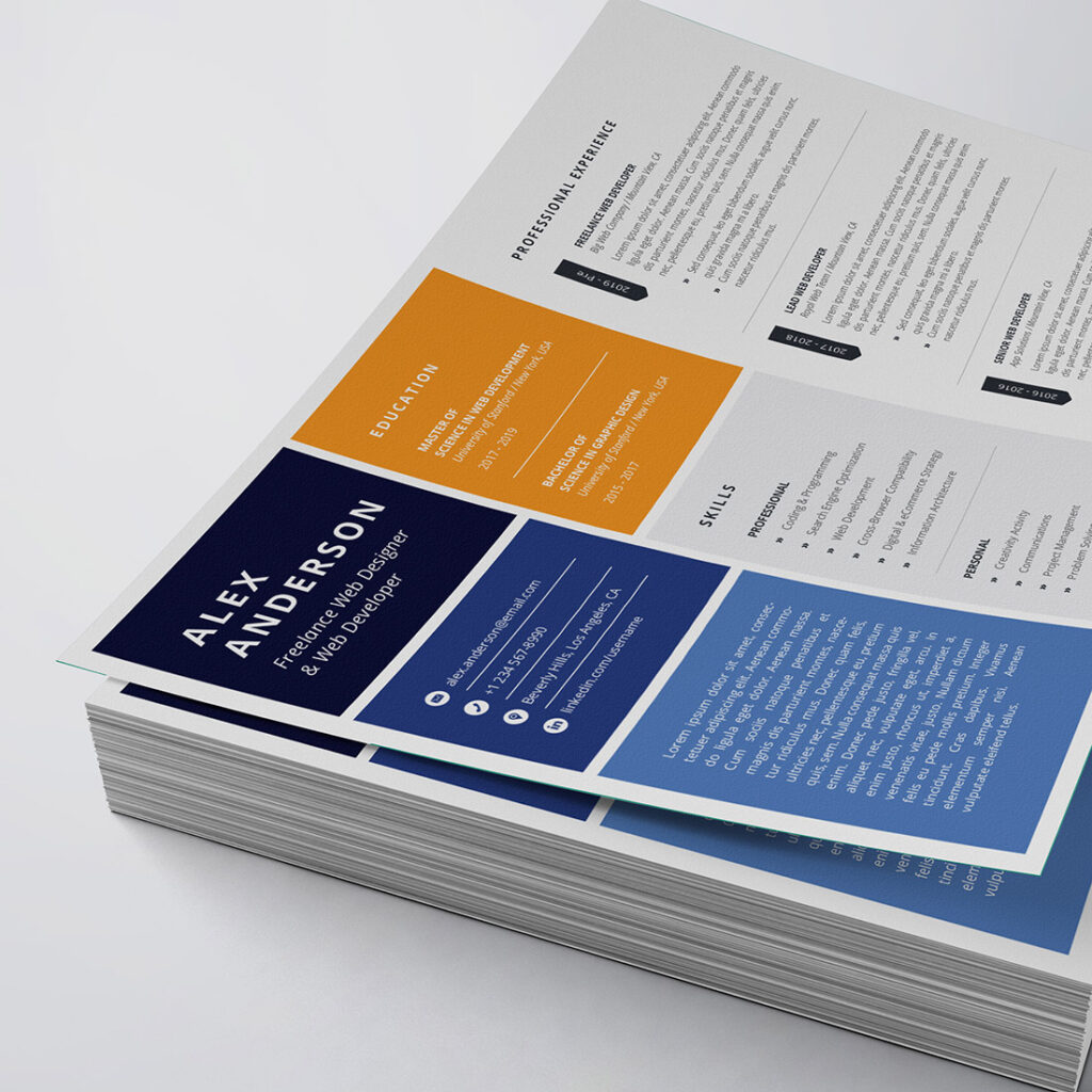 Landscape Resume/CV Template - MasterBundles