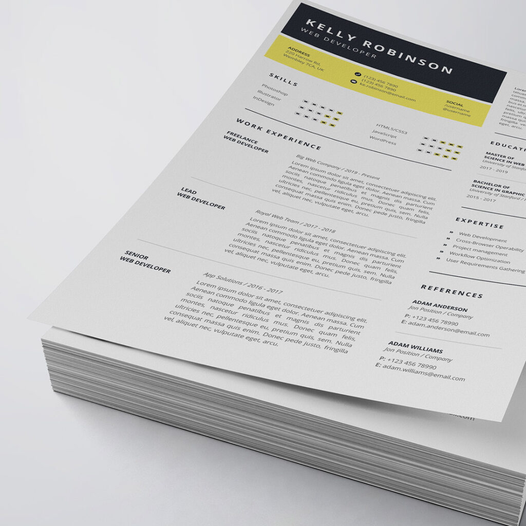 Clean Resume/CV Template - MasterBundles