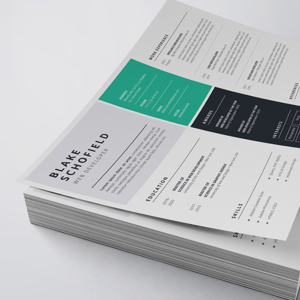 Landscape Resume/CV Template - MasterBundles