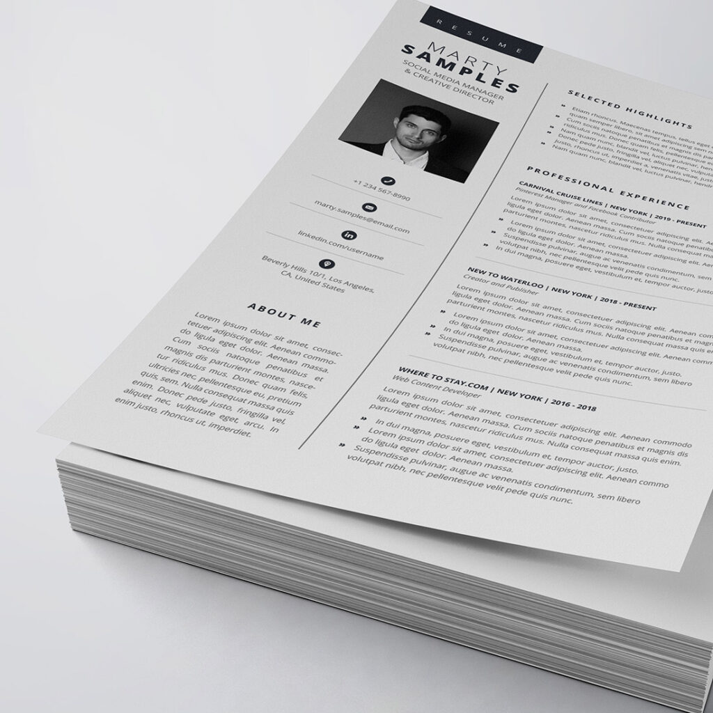 Clean Resume/CV Template - MasterBundles