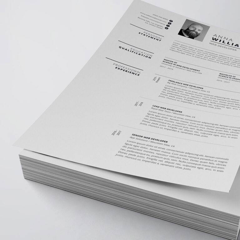 Clean Resume/CV Template - MasterBundles