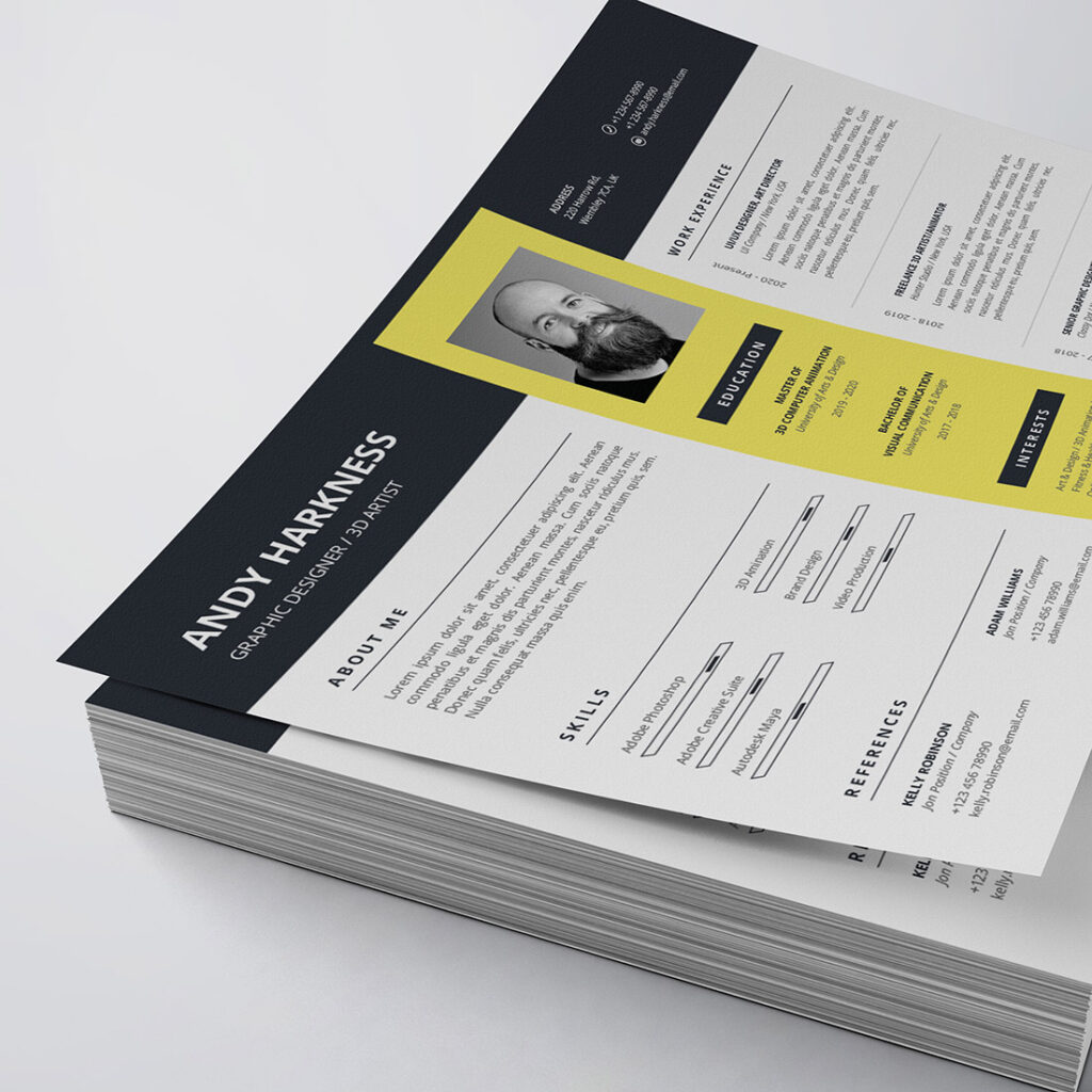 Landscape Resume/CV Template - MasterBundles