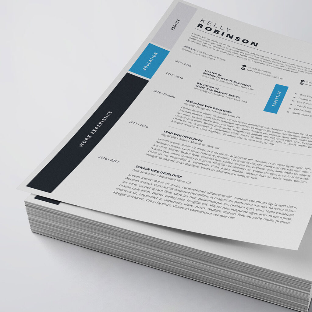 Clean Resume/CV Template - MasterBundles