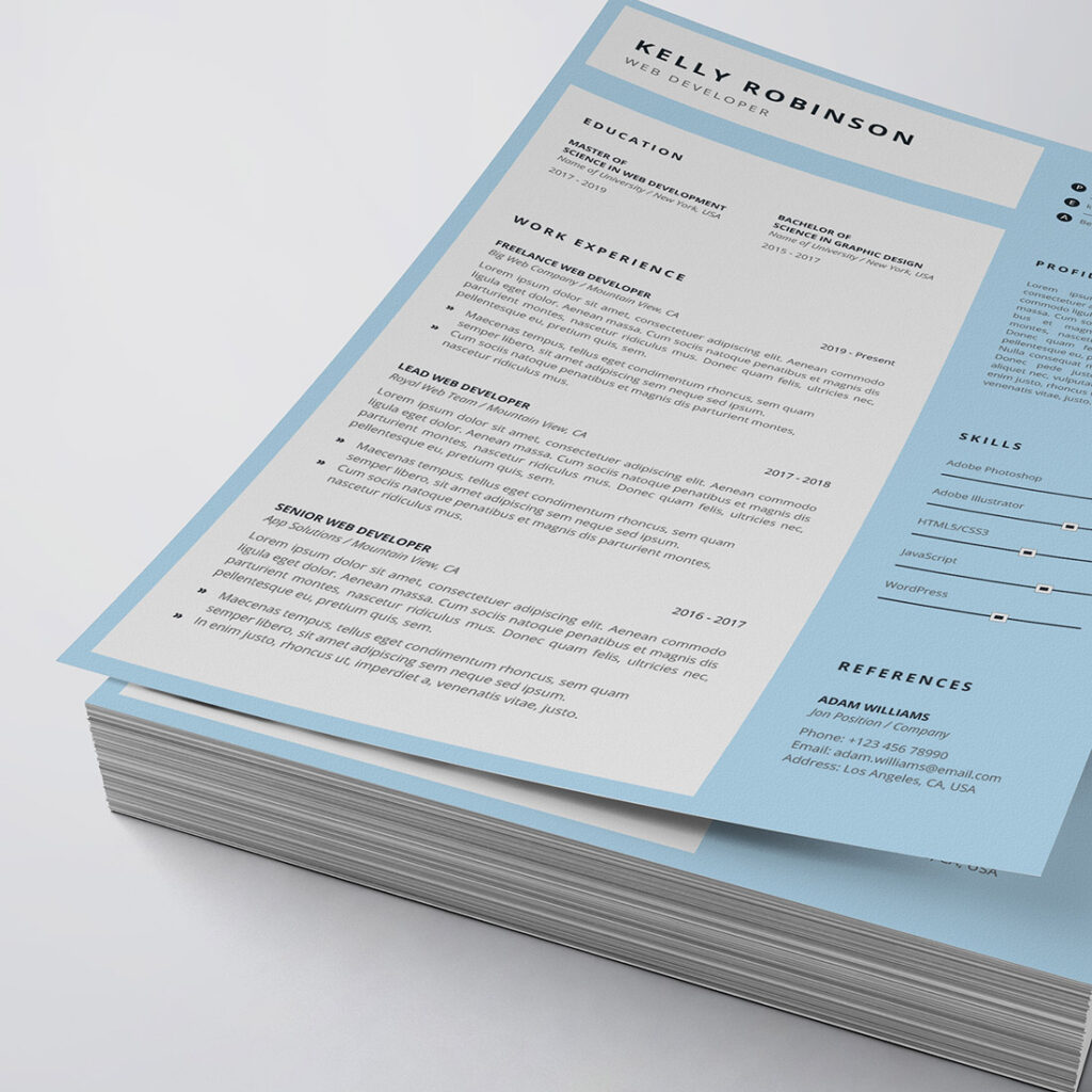 Clean Resume/CV Template - MasterBundles