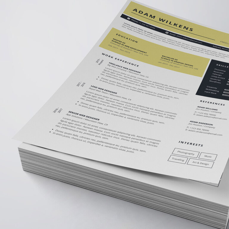 Clean Resume/CV Template - MasterBundles