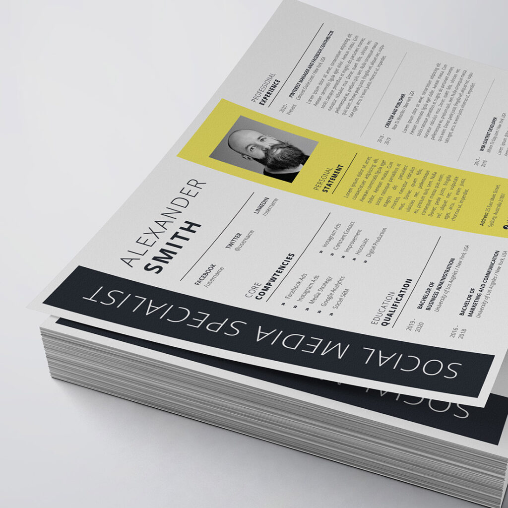 Landscape Resume/CV Template - MasterBundles