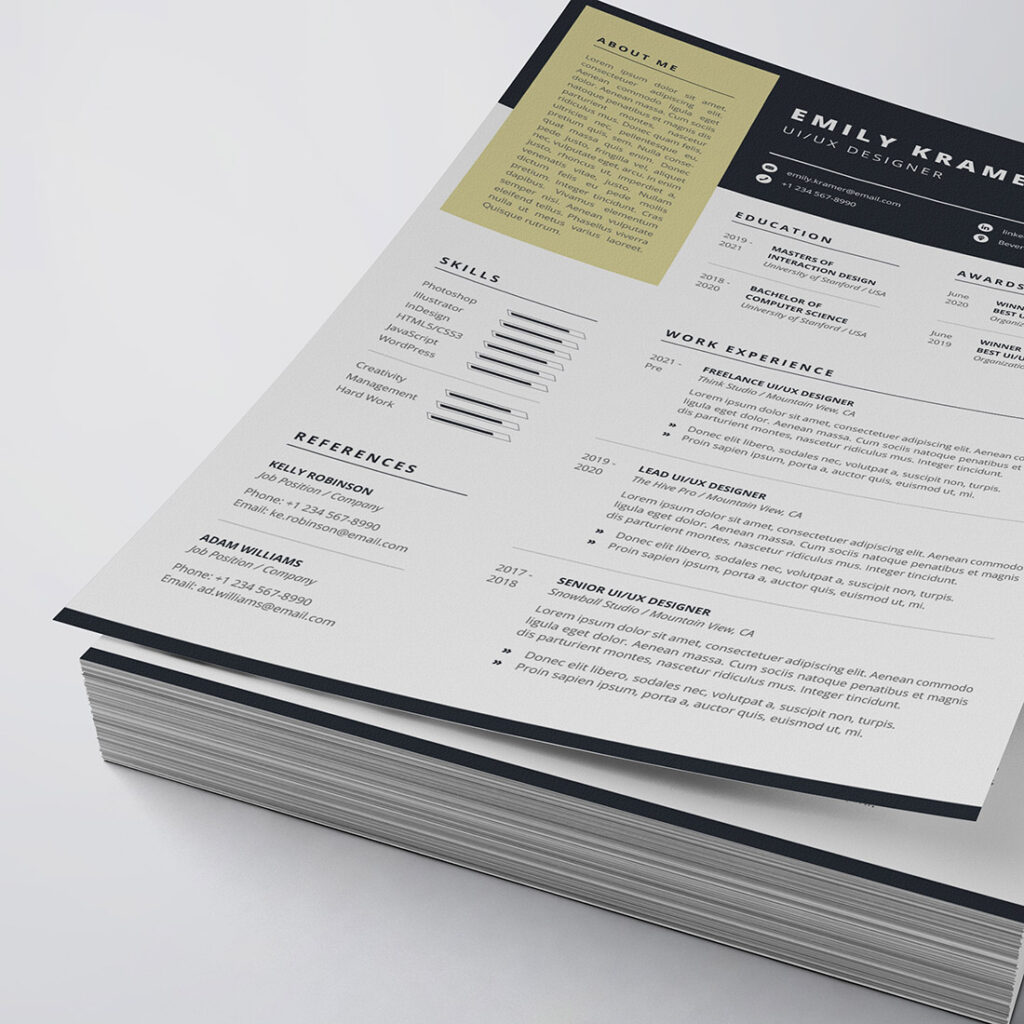 Clean Resume/CV Template - MasterBundles