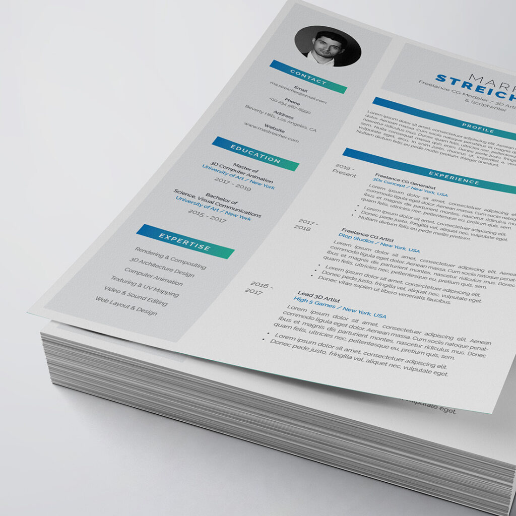 Word Professional Resume/CV Template - MasterBundles