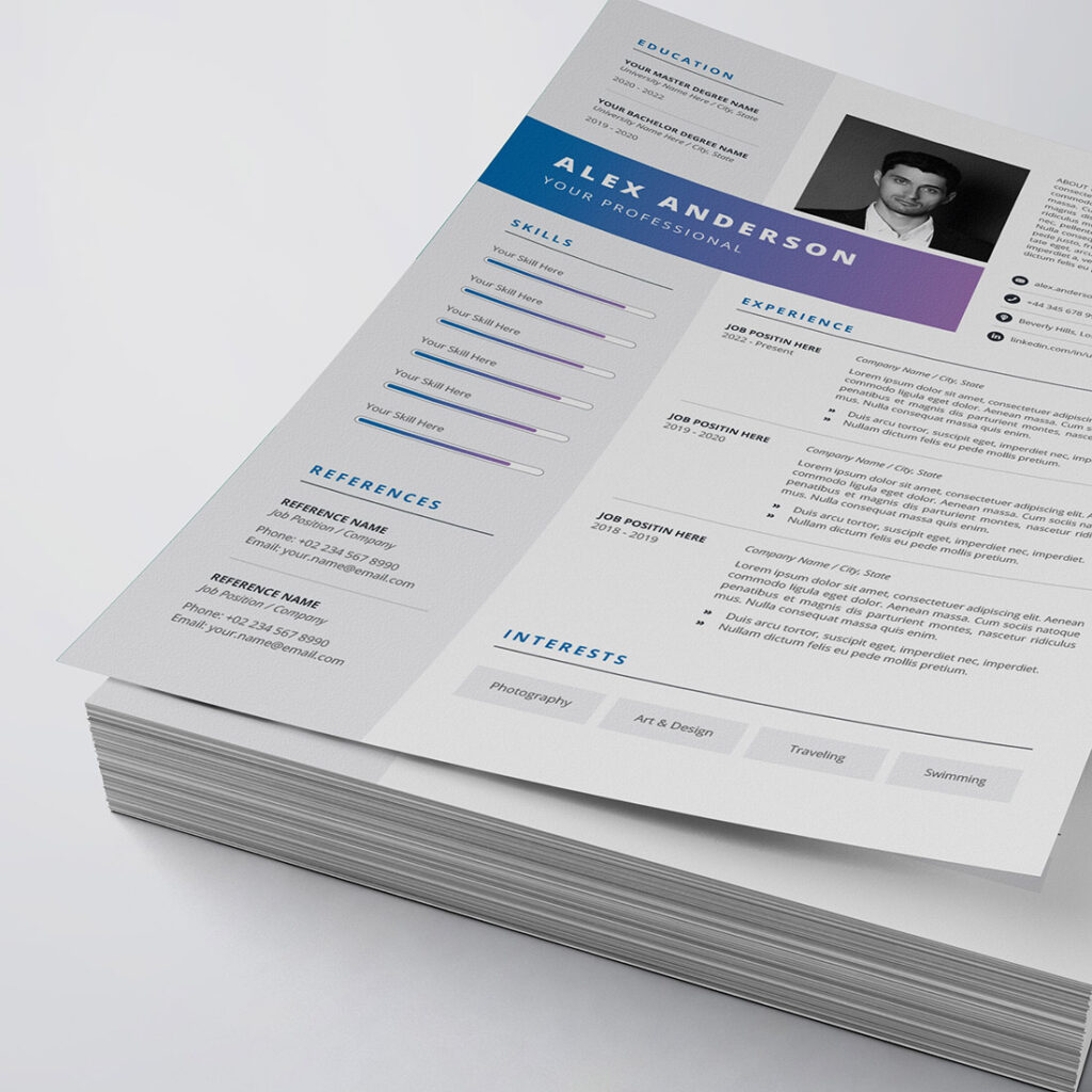 Clean Resume/CV Template - MasterBundles