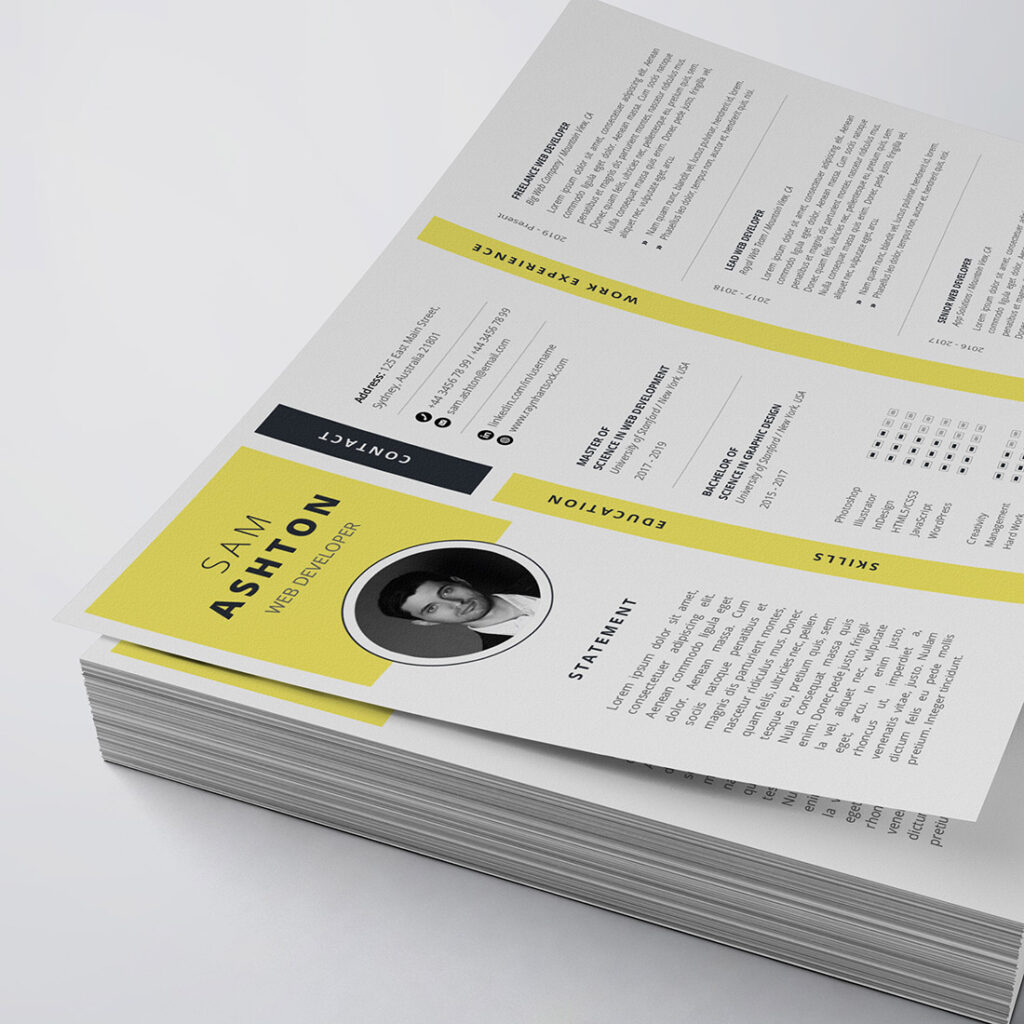 Landscape Resume/CV Template - MasterBundles