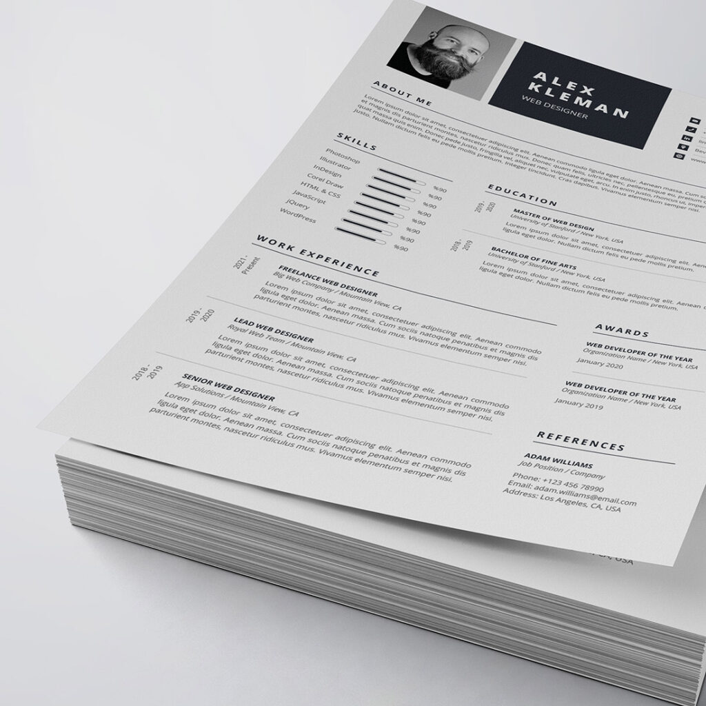 Clean Resume/CV Template - MasterBundles