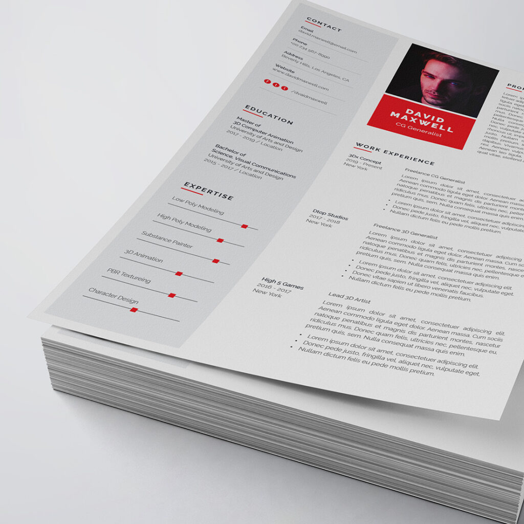 Professional Resume/CV Layout - MasterBundles