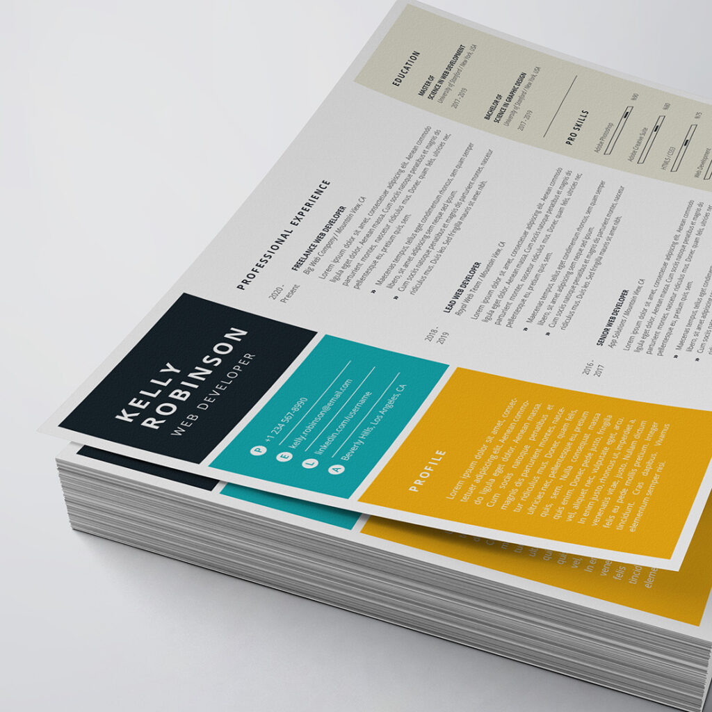 Landscape Resume/CV Template - MasterBundles
