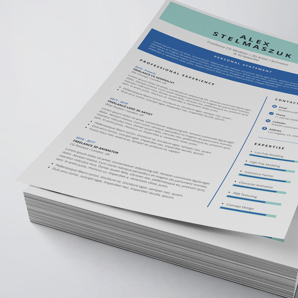 Clean Resume/CV Template - MasterBundles