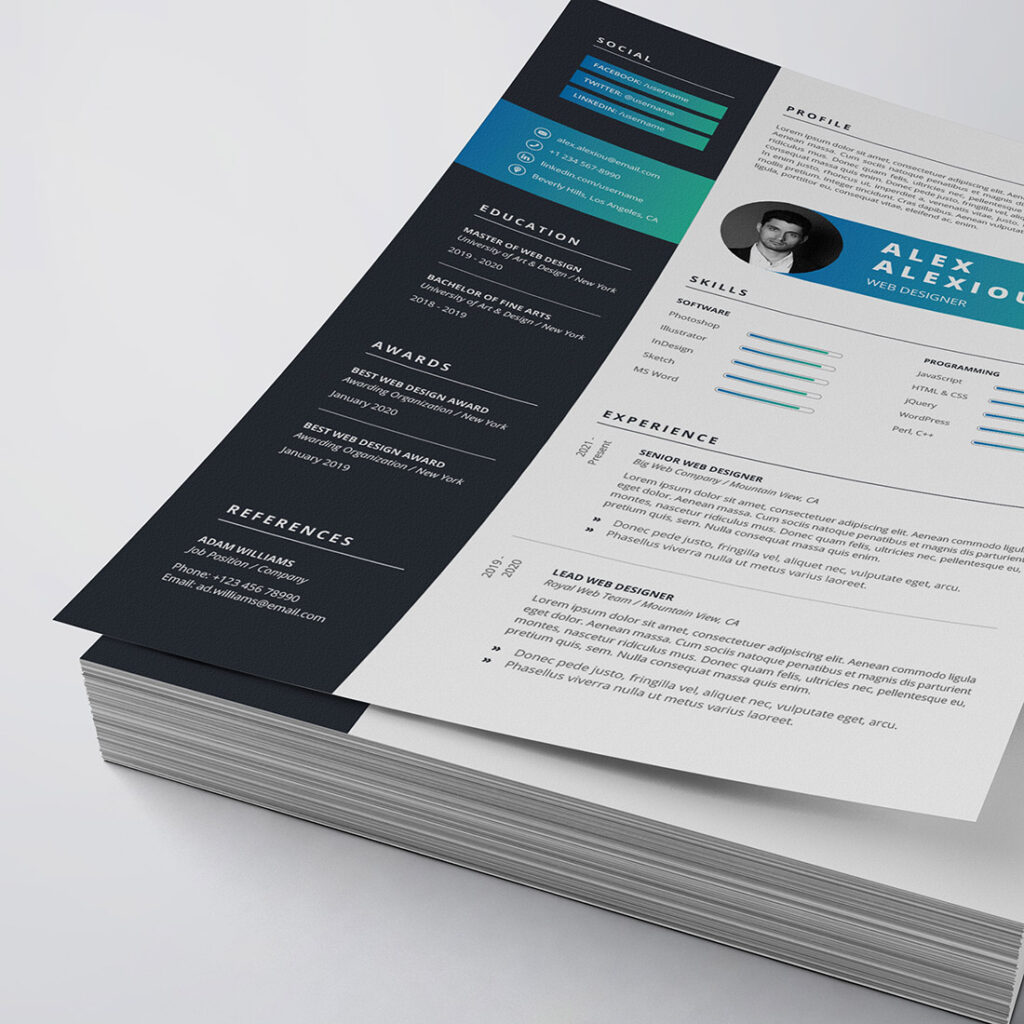 Modern Resume/CV Template - MasterBundles