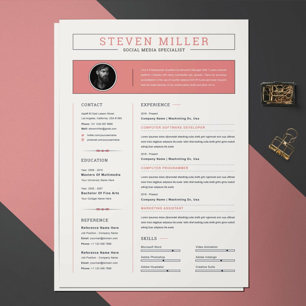 SMM Resume Template / CV – MasterBundles