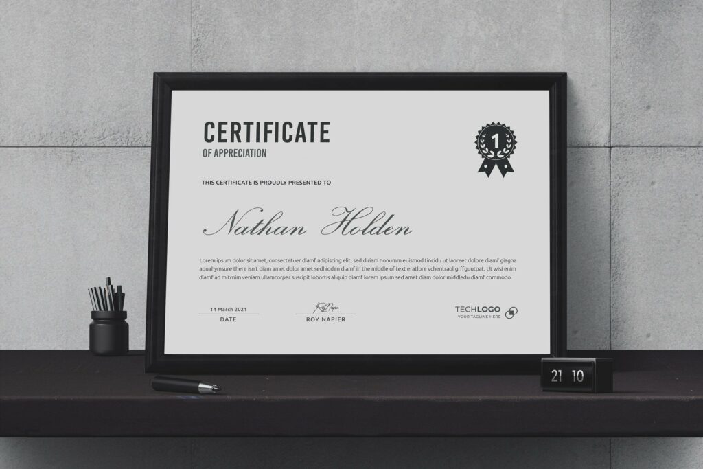 Clean Certificate Template – MasterBundles