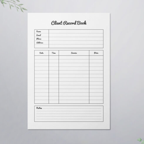 Client Record Book | KDP Interior - MasterBundles