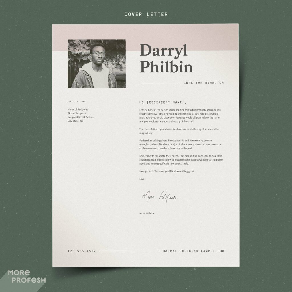 Resume with Picture / CV with Photo – MasterBundles