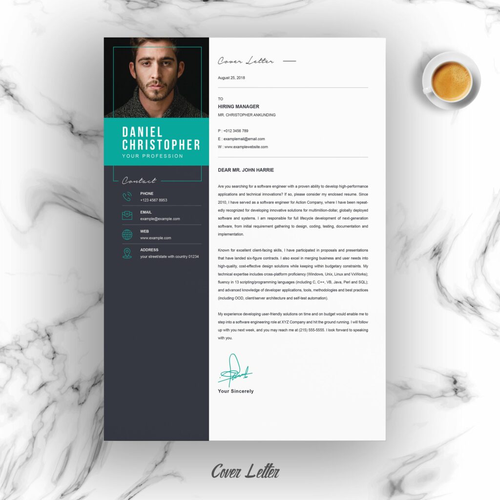 Modern Resume Template, Cover Letter – MasterBundles
