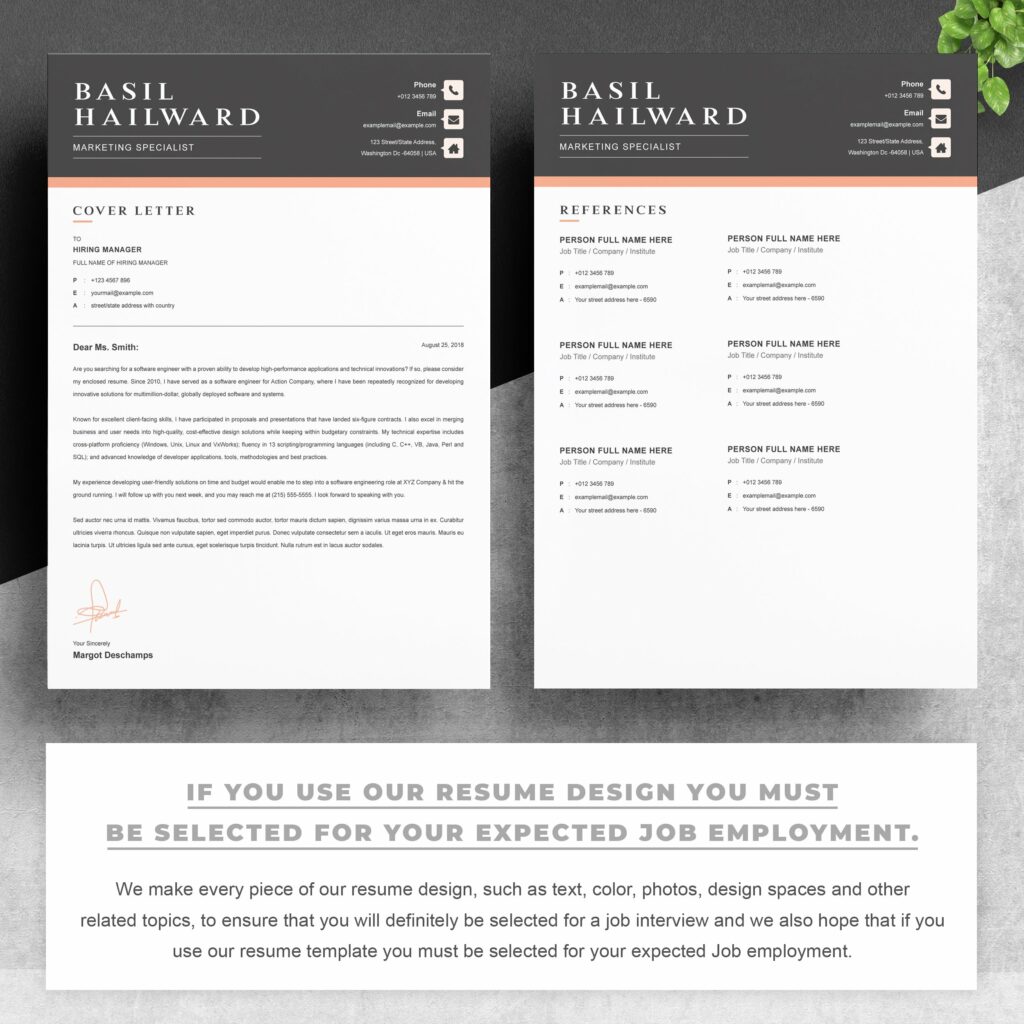 Word Clean Resume Template – MasterBundles