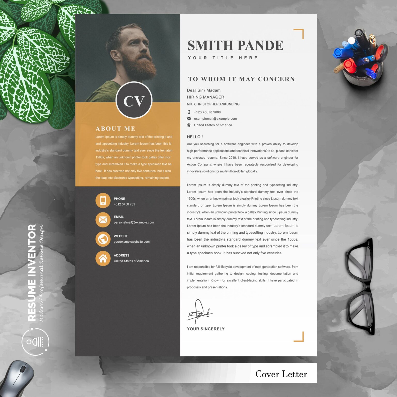 3 page Resume Template Cover Letter – MasterBundles