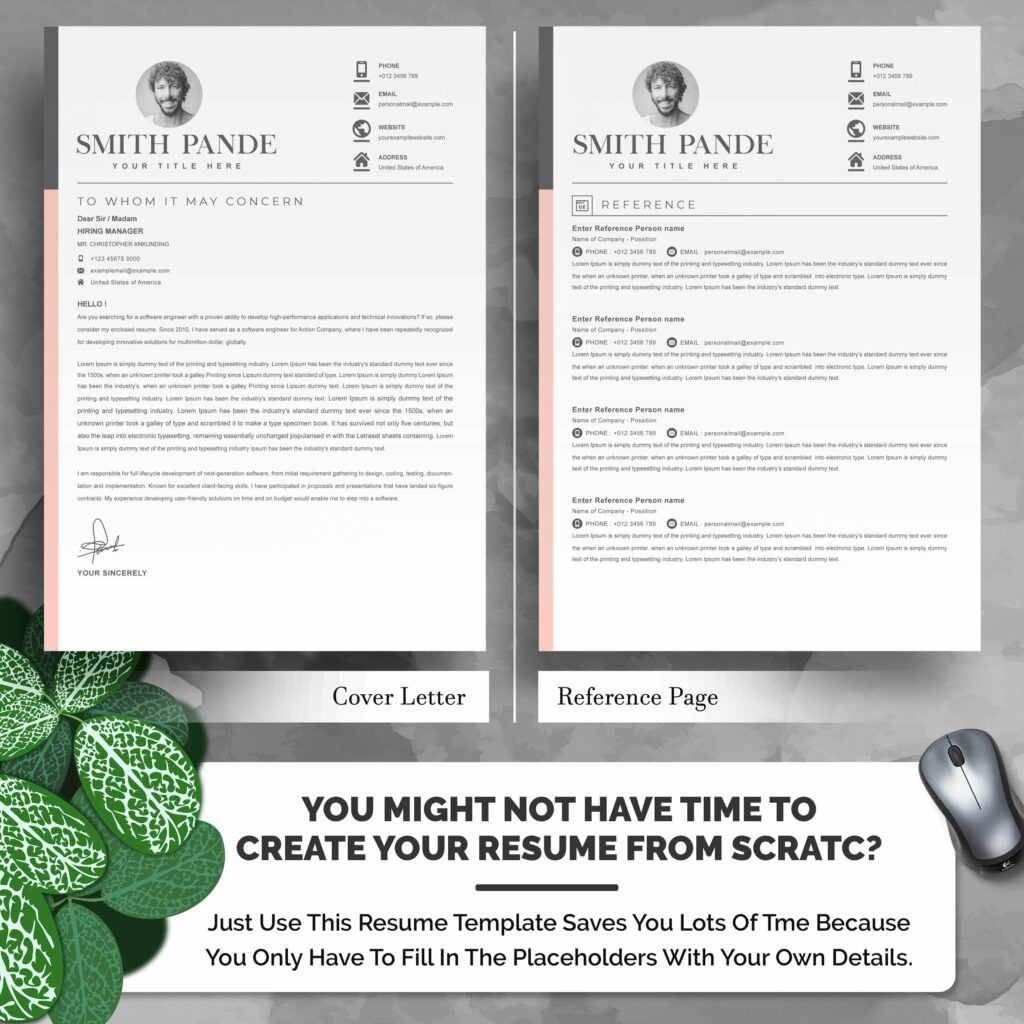 Clean & Modern Resume Template Word – MasterBundles