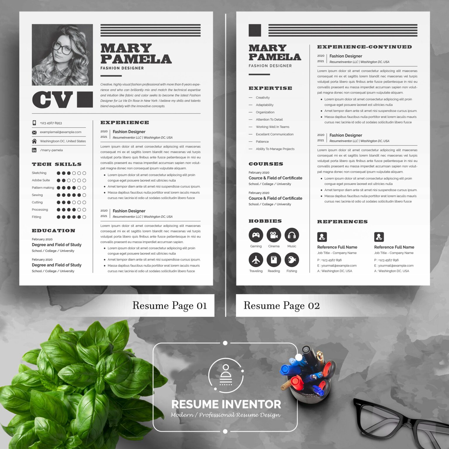 Black CV Template | Curriculum Vitae – MasterBundles