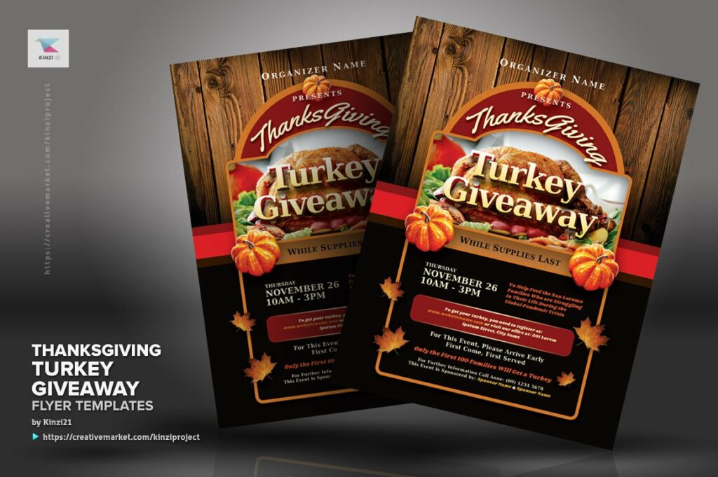 Thanksgiving Turkey Giveaway Flyers – MasterBundles