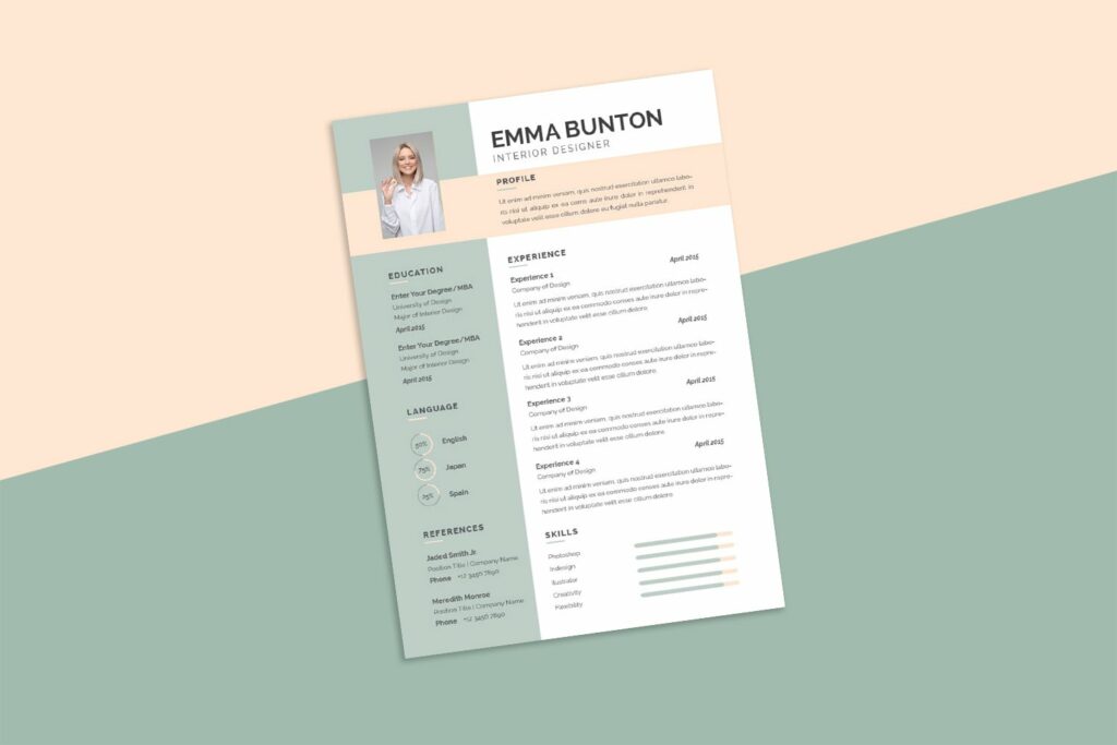 Emma Interior Resume – MasterBundles