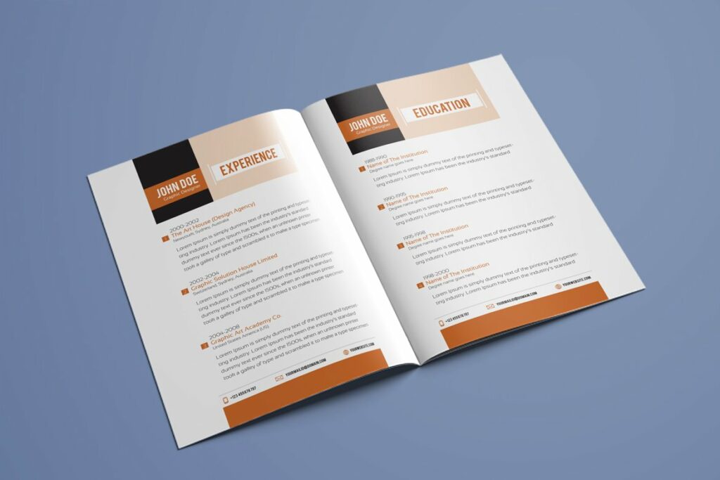Resume Booklet Template Vol. 01 – MasterBundles