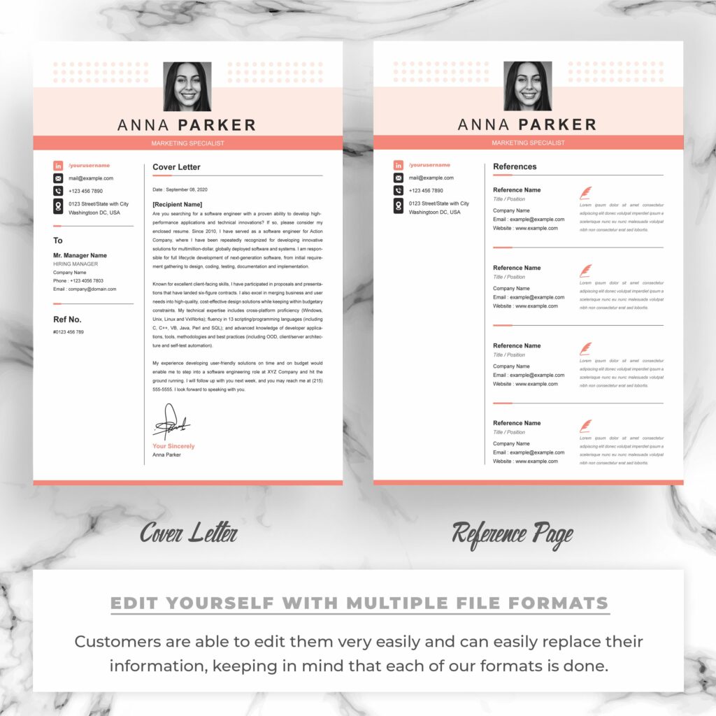 Modern Marketing Specialist Resume – MasterBundles